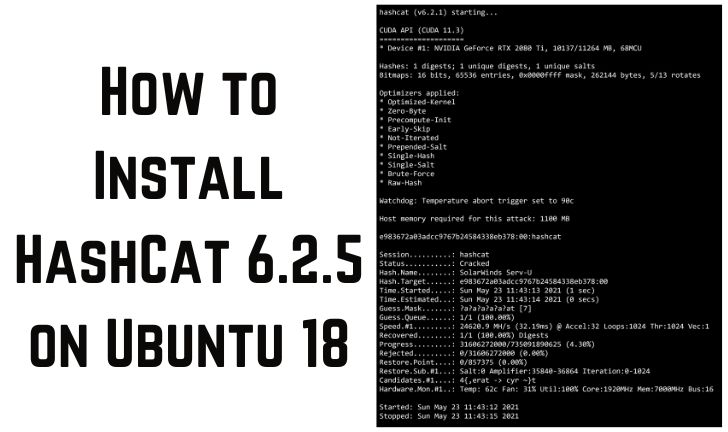 How to Install HashCat 6.2.5 on Ubuntu 18 | EVR Mag